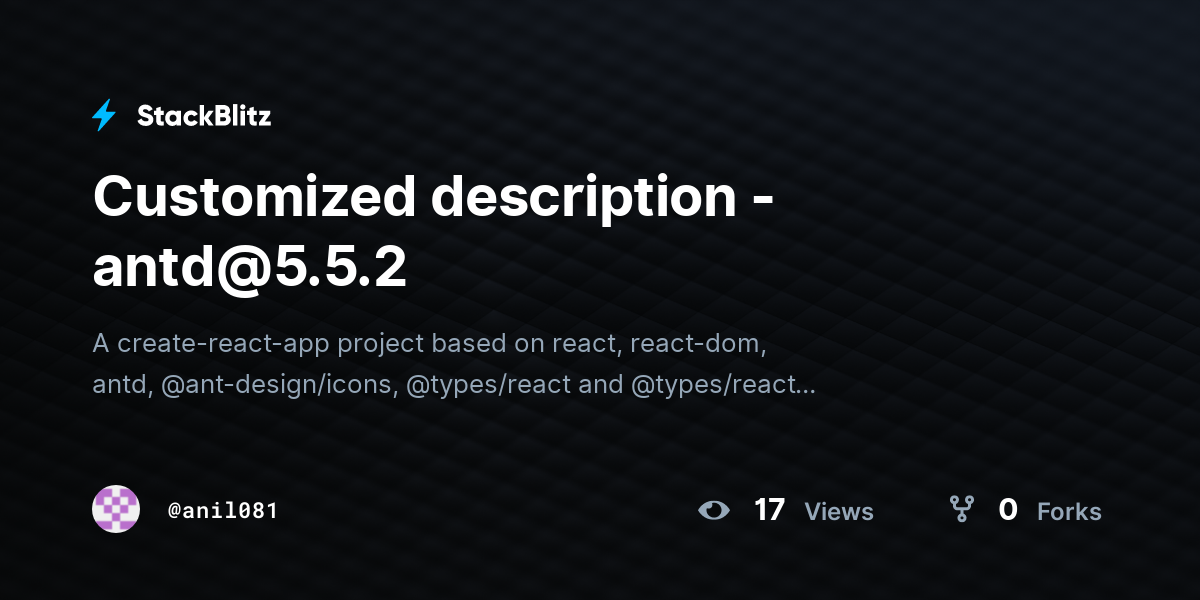 Customized description - antd@5.5.2 - StackBlitz