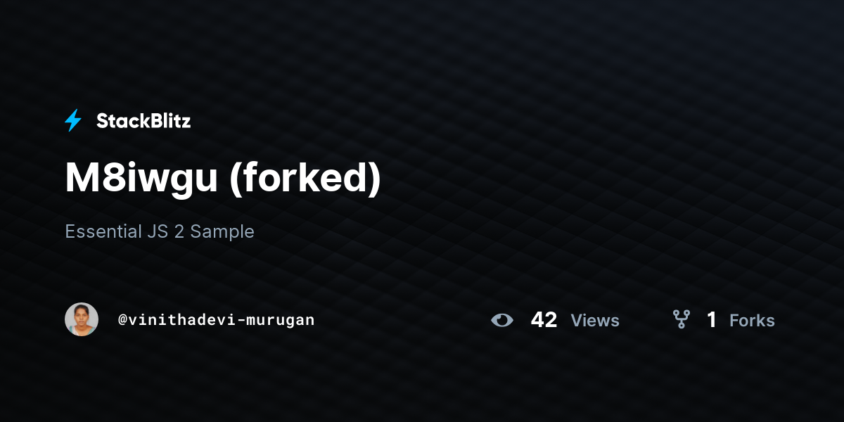 M8iwgu Forked Stackblitz