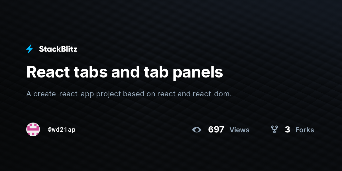 React tabs and tab panels - StackBlitz