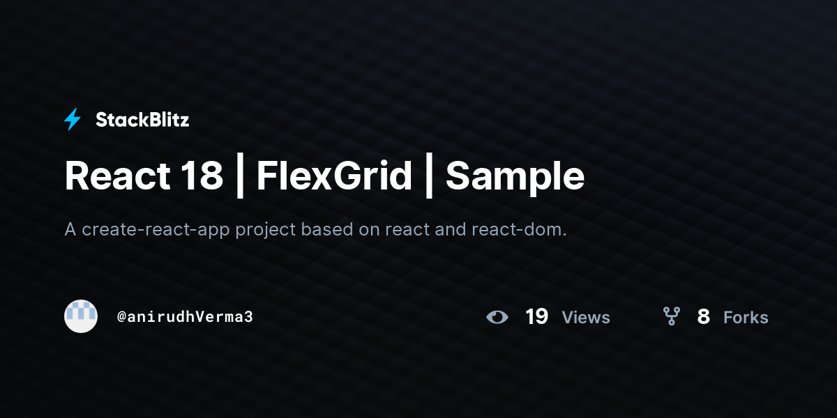 React 18 | FlexGrid | Sample - StackBlitz React 18 | FlexGrid | Sample - StackBlitz