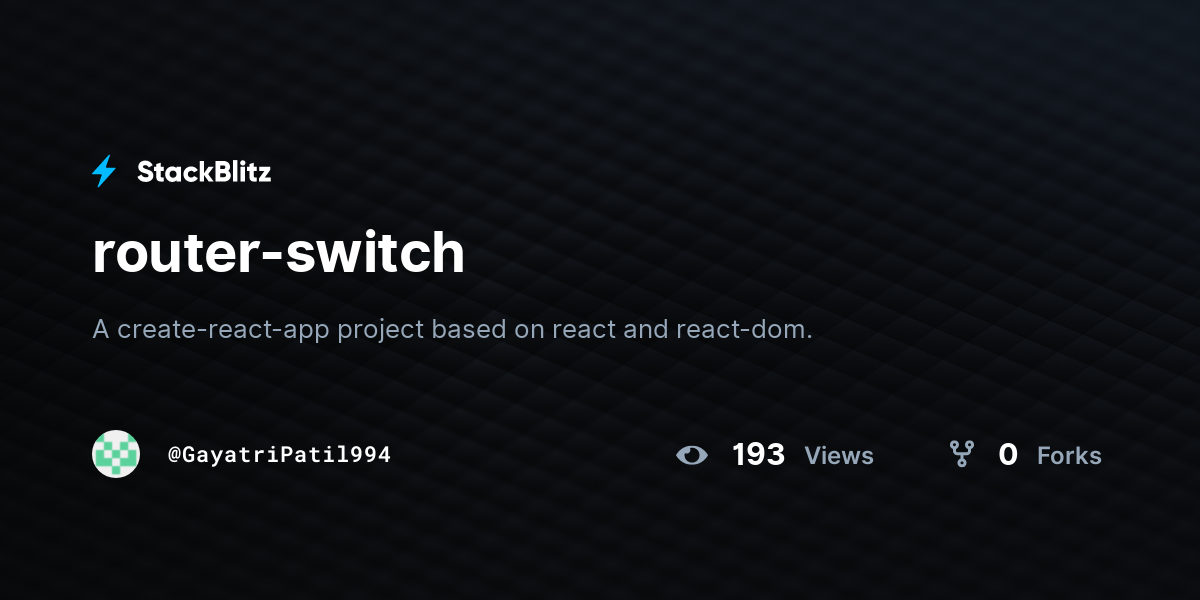 Router Switch Stackblitz