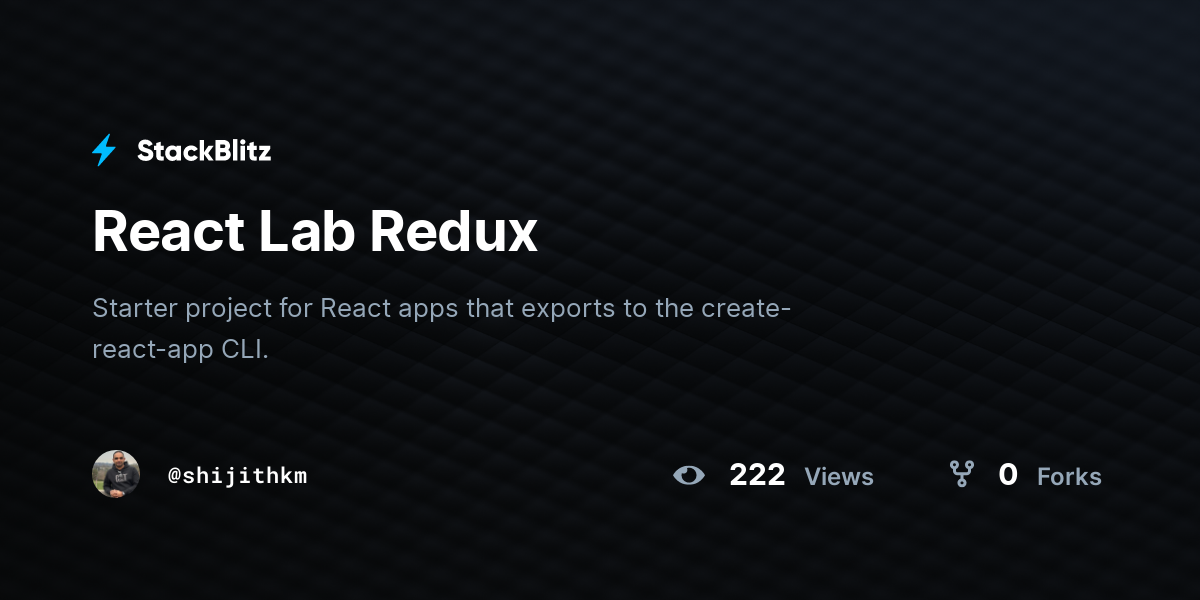 React Lab Redux - StackBlitz