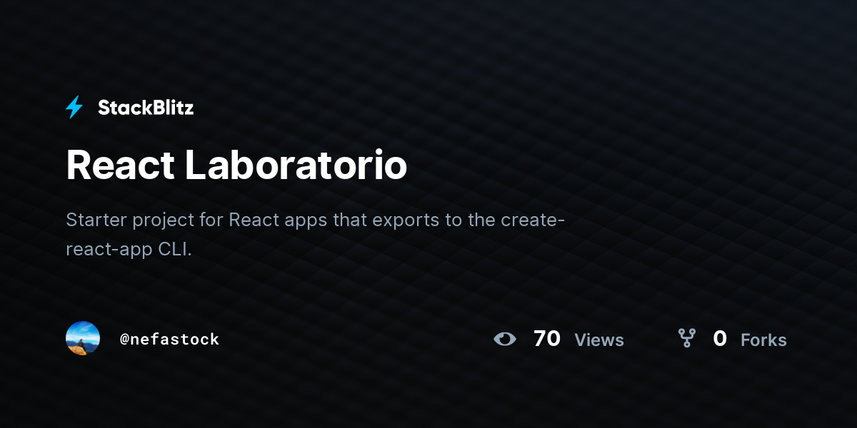 React Laboratorio - StackBlitz