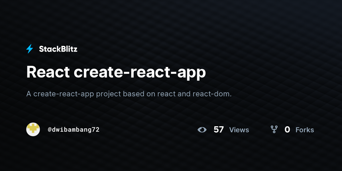 React create-react-app - StackBlitz