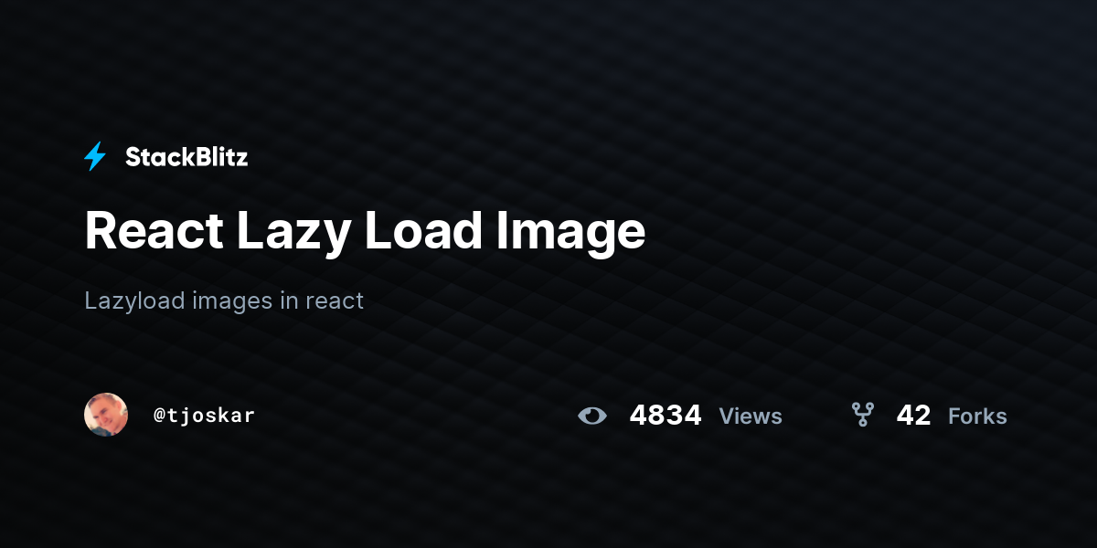 React Lazy Load Image - StackBlitz