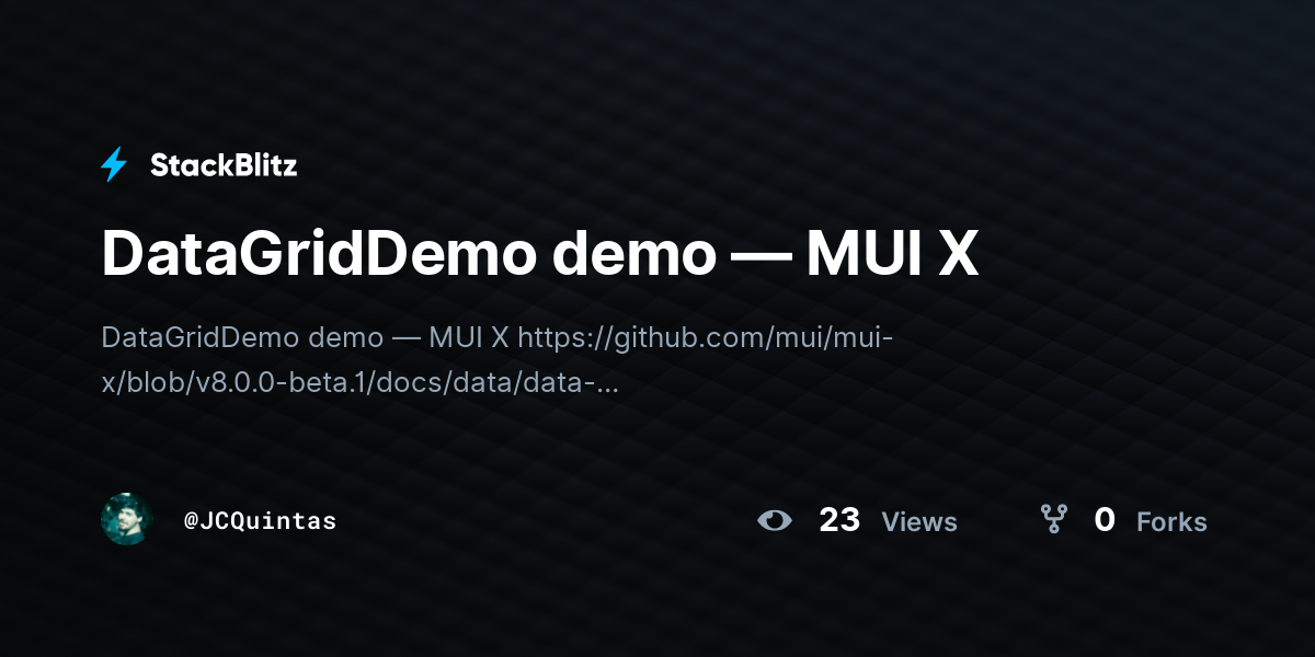 DataGridDemo demo — MUI X - StackBlitz