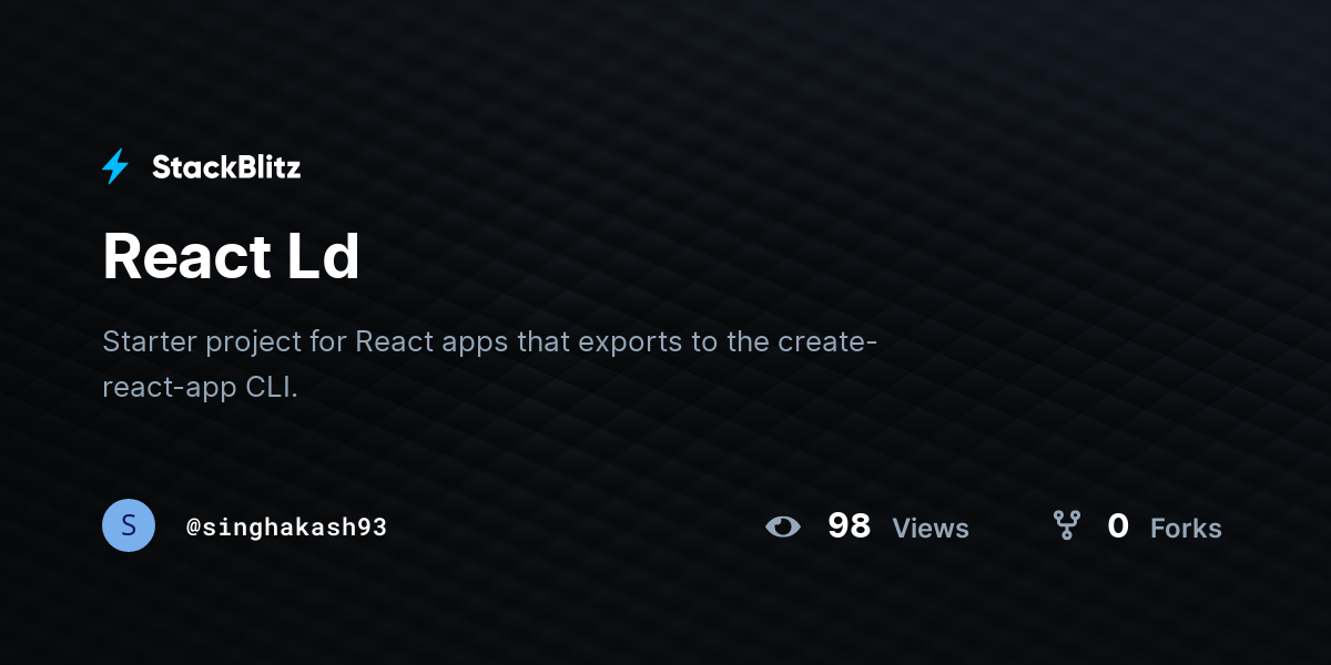 React Ld - StackBlitz