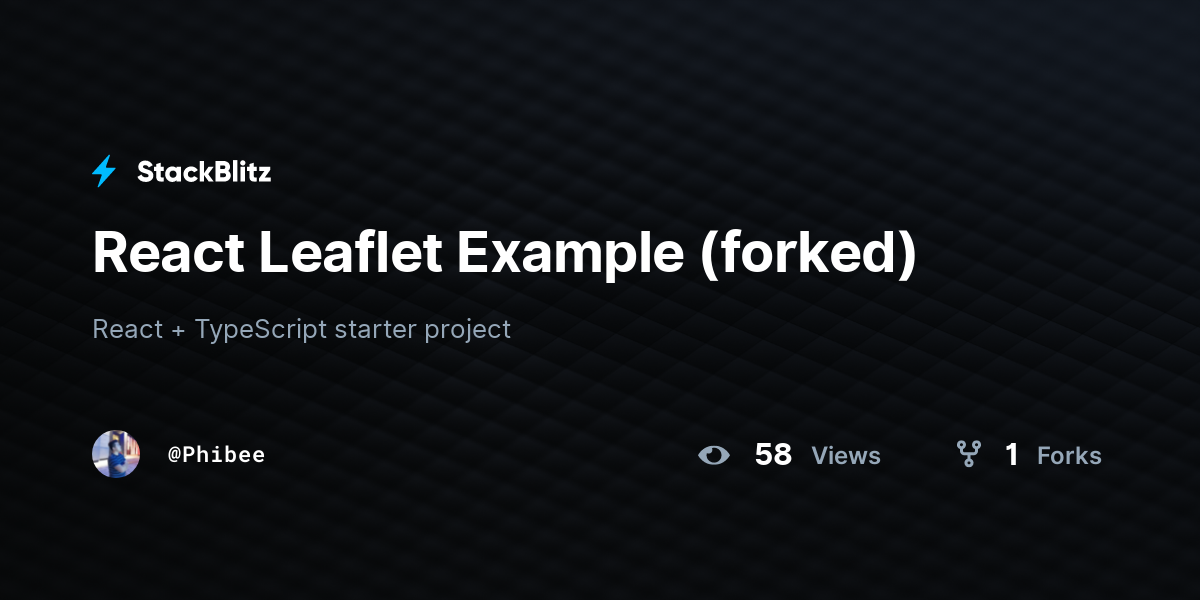 React Leaflet Example Forked Stackblitz