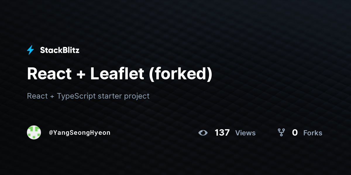 React + Leaflet (forked) - StackBlitz