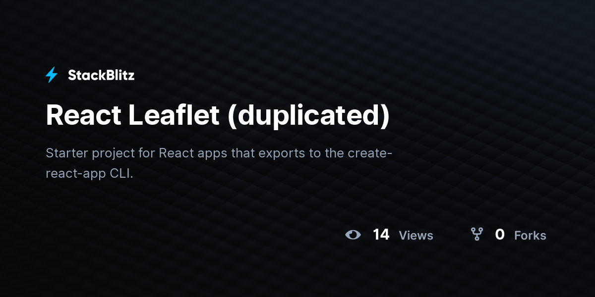 React Leaflet (duplicated) - StackBlitz