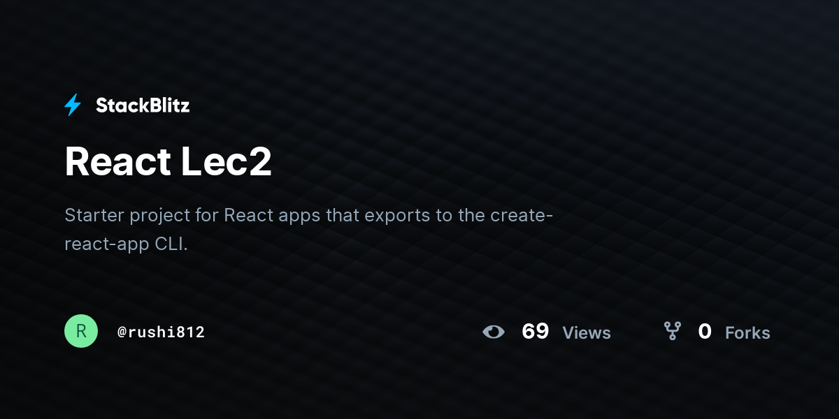 React Lec2 - StackBlitz