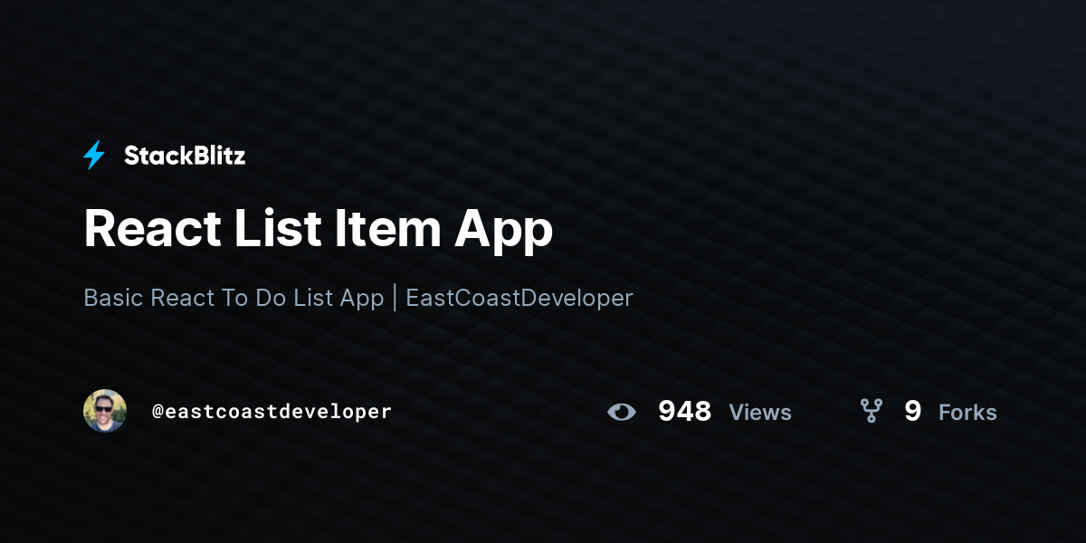 React List Item App - StackBlitz