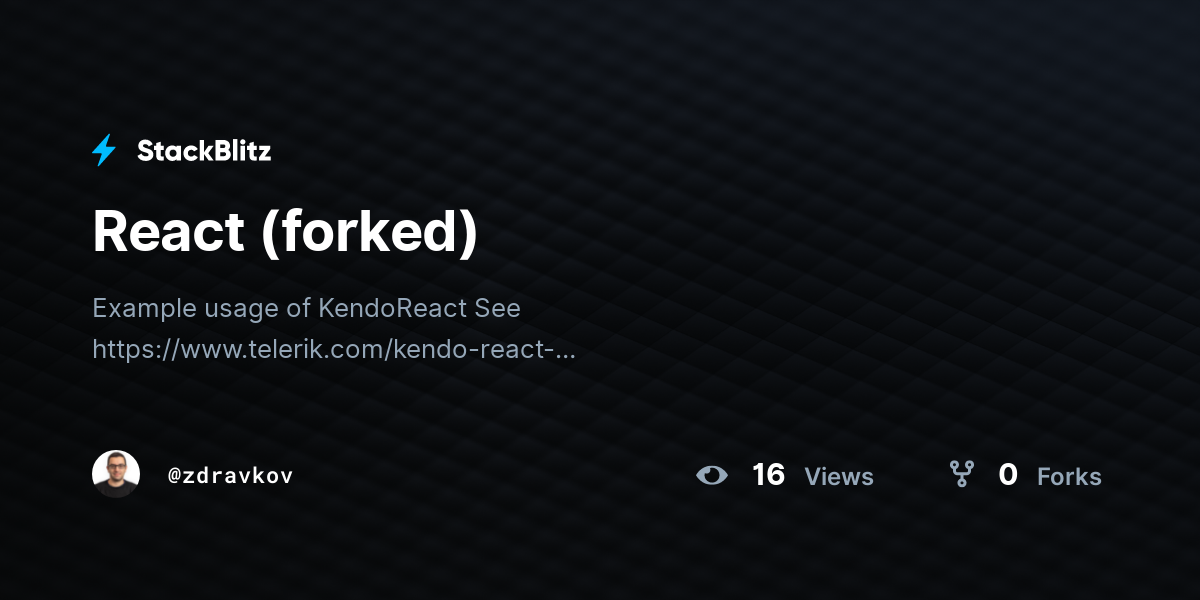 React (forked) - StackBlitz