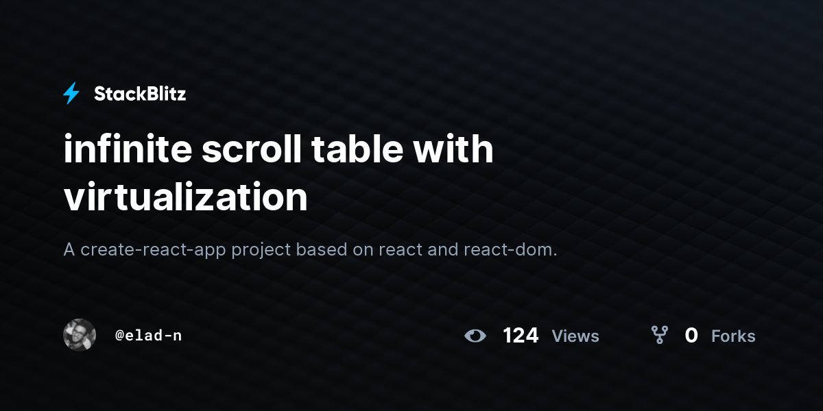 infinite scroll table with virtualization - StackBlitz