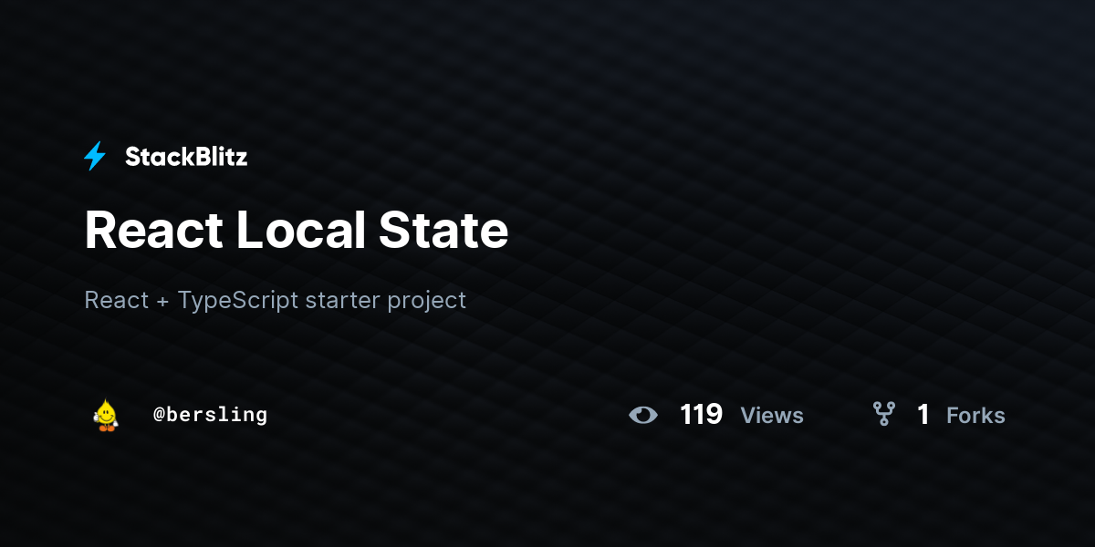 React Local State - StackBlitz
