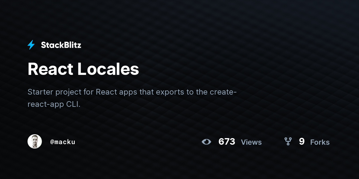 React Locales - StackBlitz