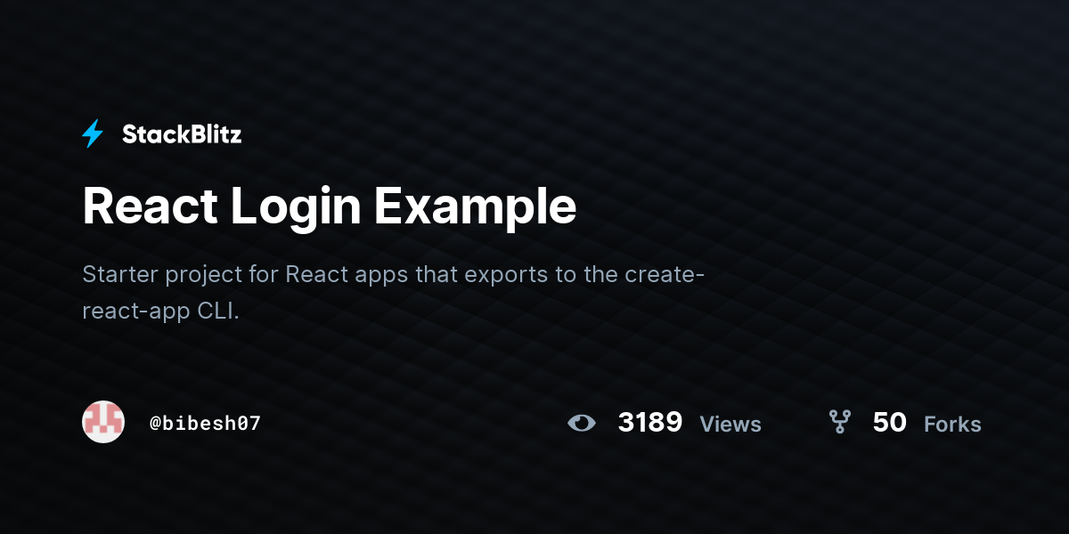React Login Example - StackBlitz