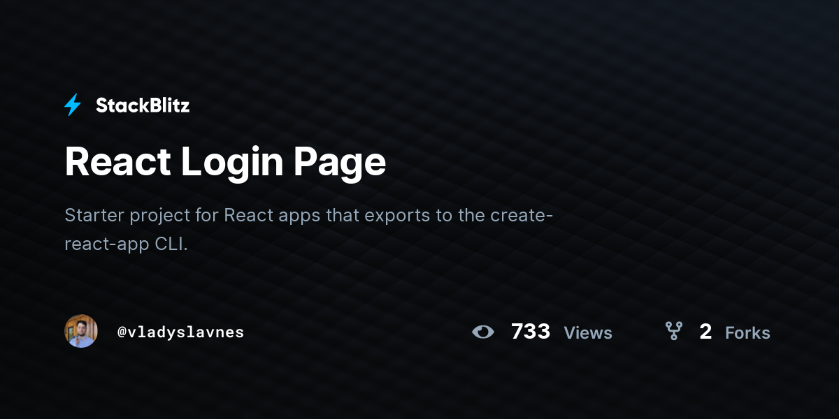 React Login Page - StackBlitz