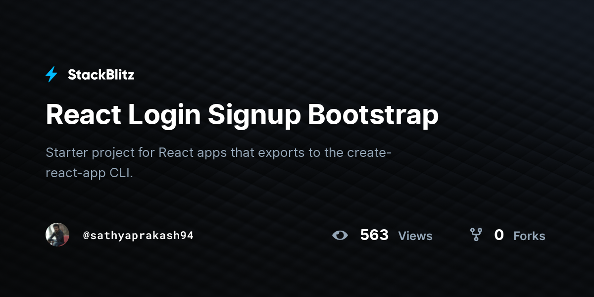 React Login Signup Bootstrap - StackBlitz