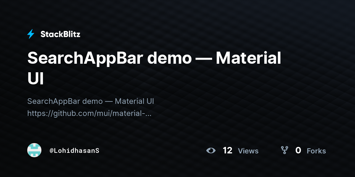 SearchAppBar demo — Material UI - StackBlitz