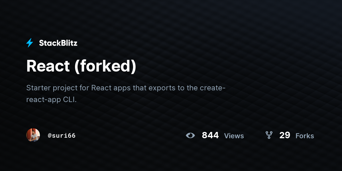 React (forked) - StackBlitz