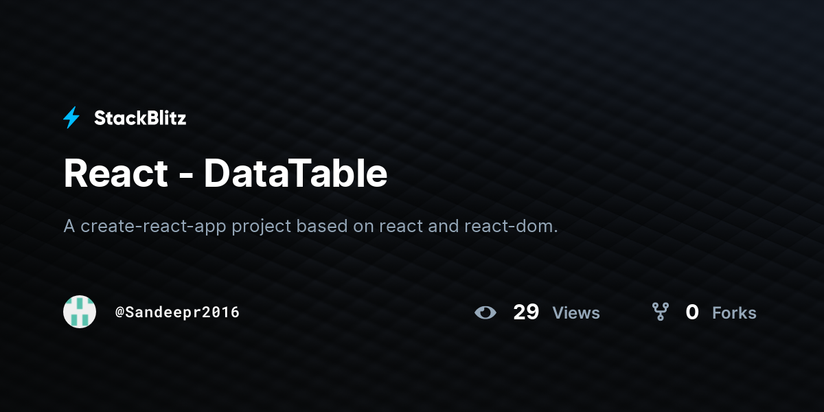 React - DataTable - StackBlitz