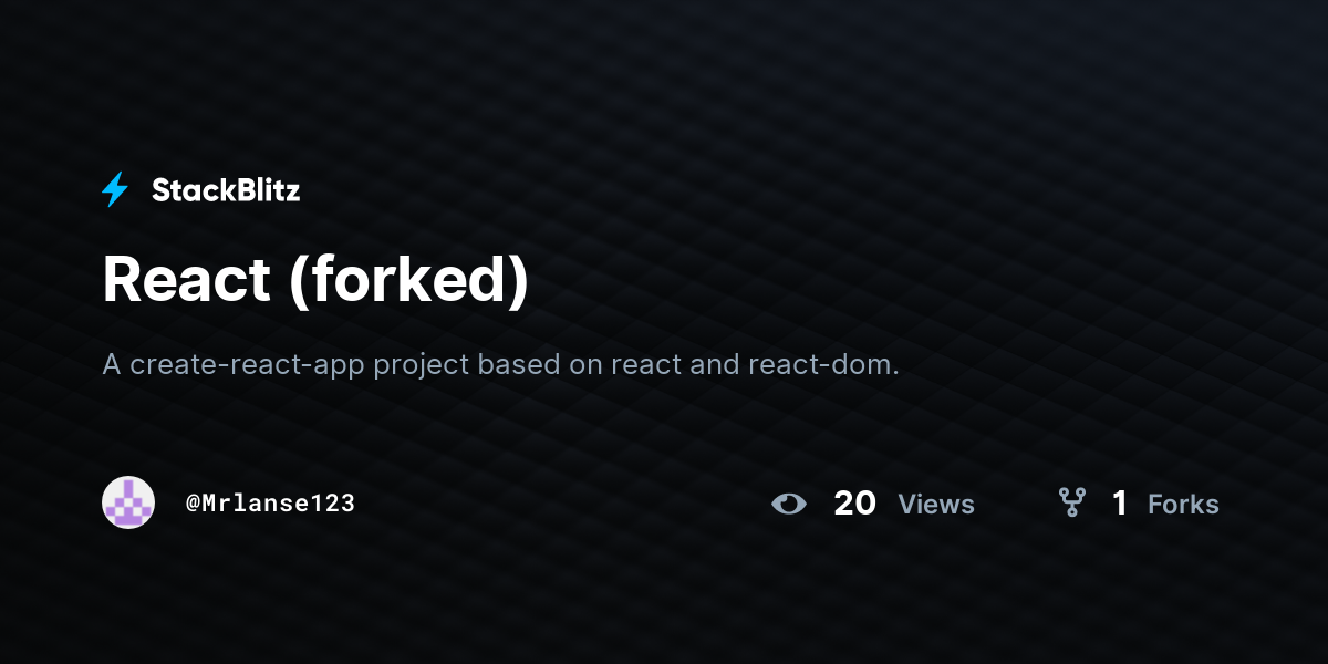React (forked) - StackBlitz