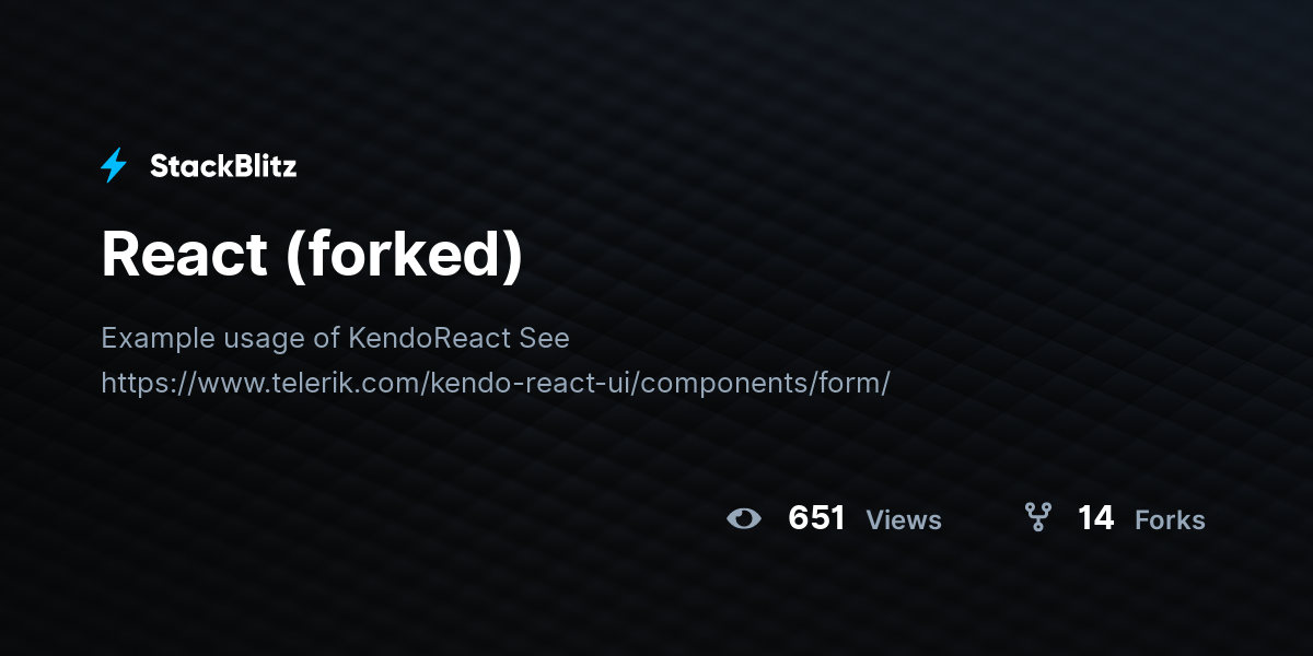 React (forked) - StackBlitz