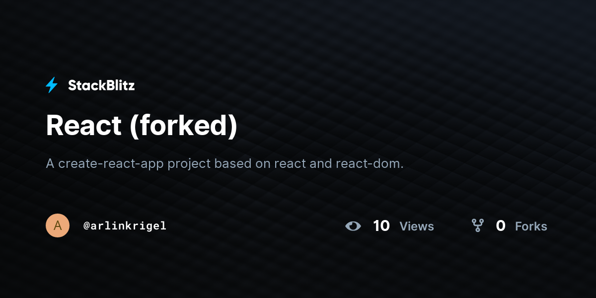 React (forked) - StackBlitz