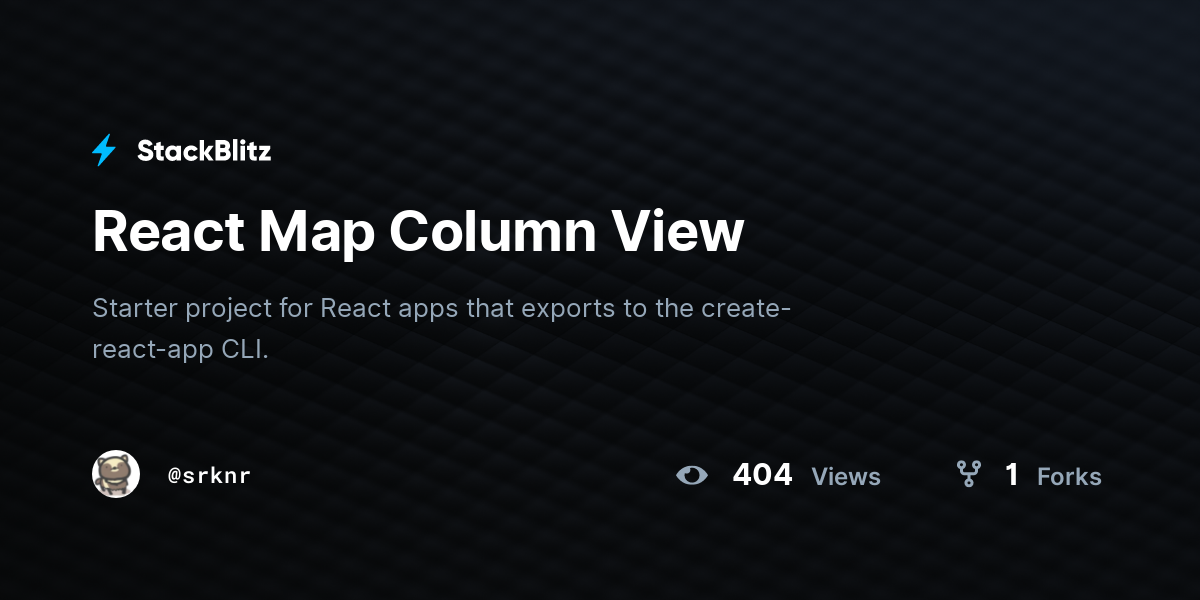 React Map Column View - StackBlitz