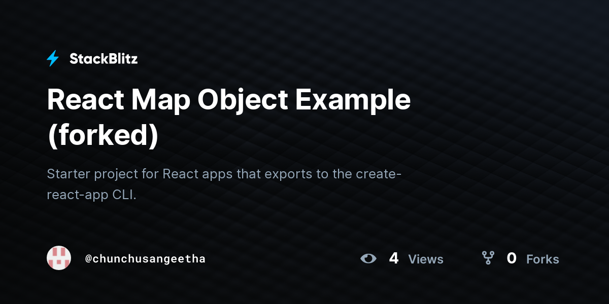 React Map Object Example Forked Stackblitz