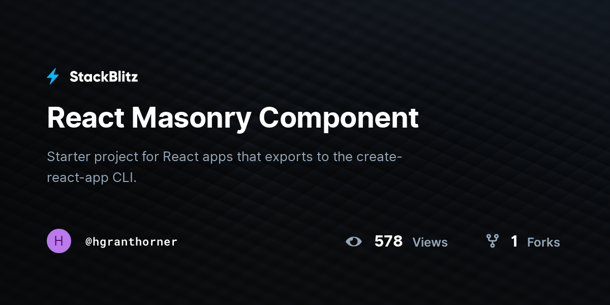 React Masonry Component - StackBlitz