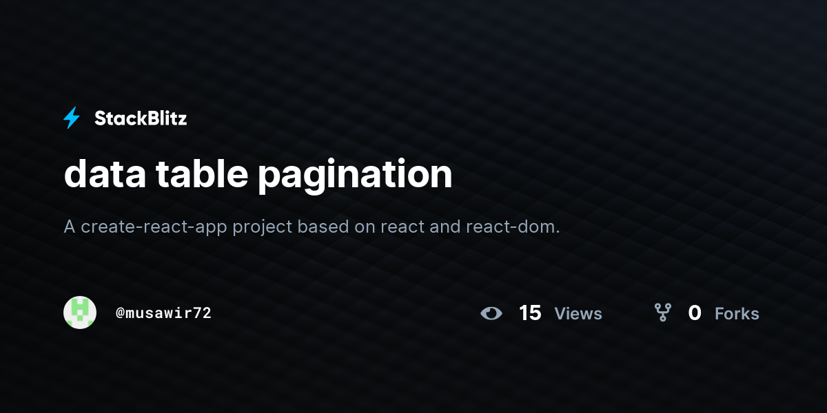 data table pagination - StackBlitz