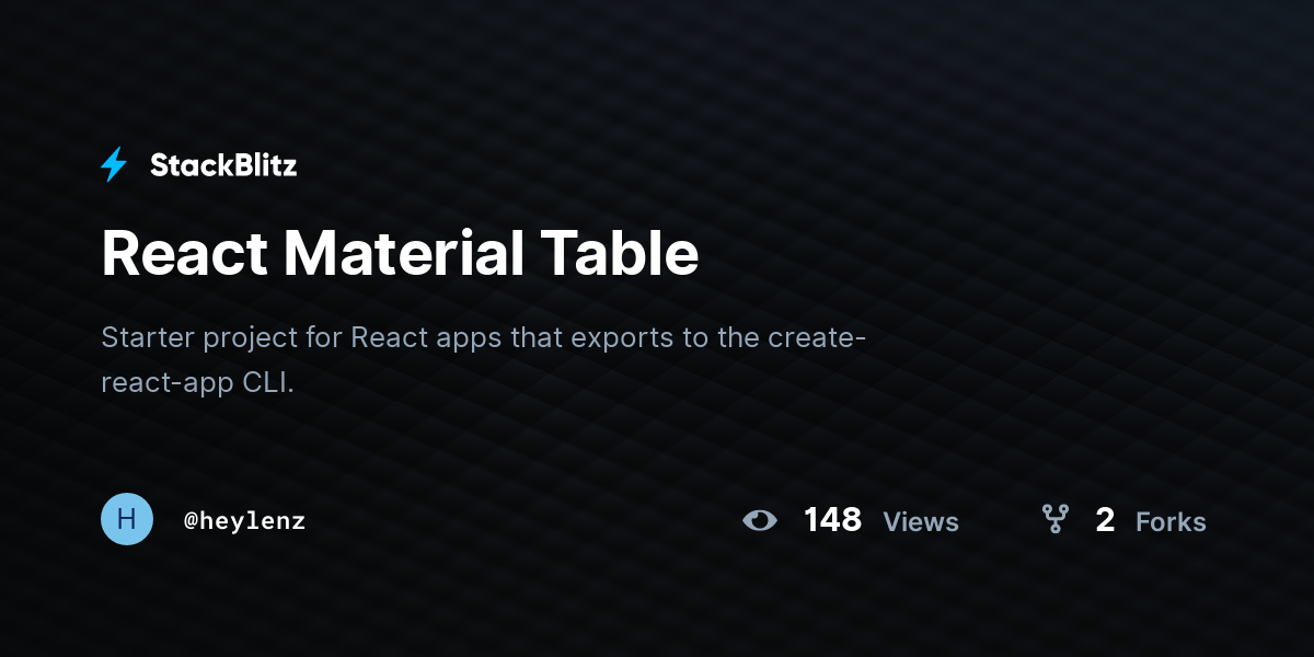 React Material Table - StackBlitz