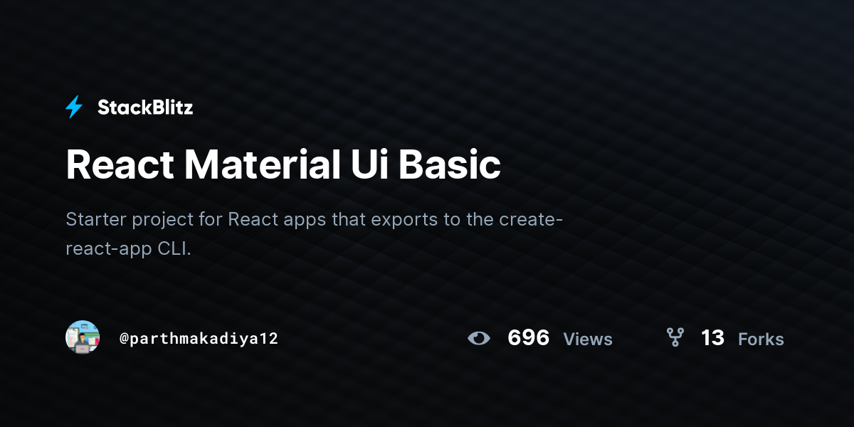 React Material Ui Basic - StackBlitz