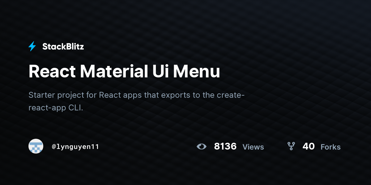 React Material Ui Menu - StackBlitz