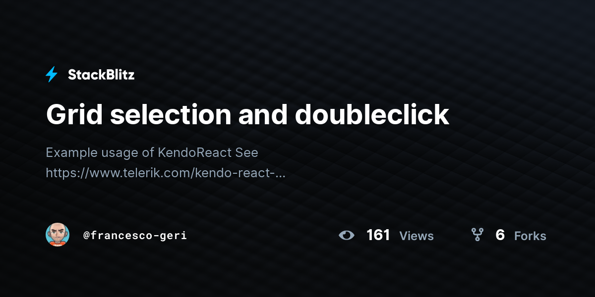 Grid selection and doubleclick - StackBlitz