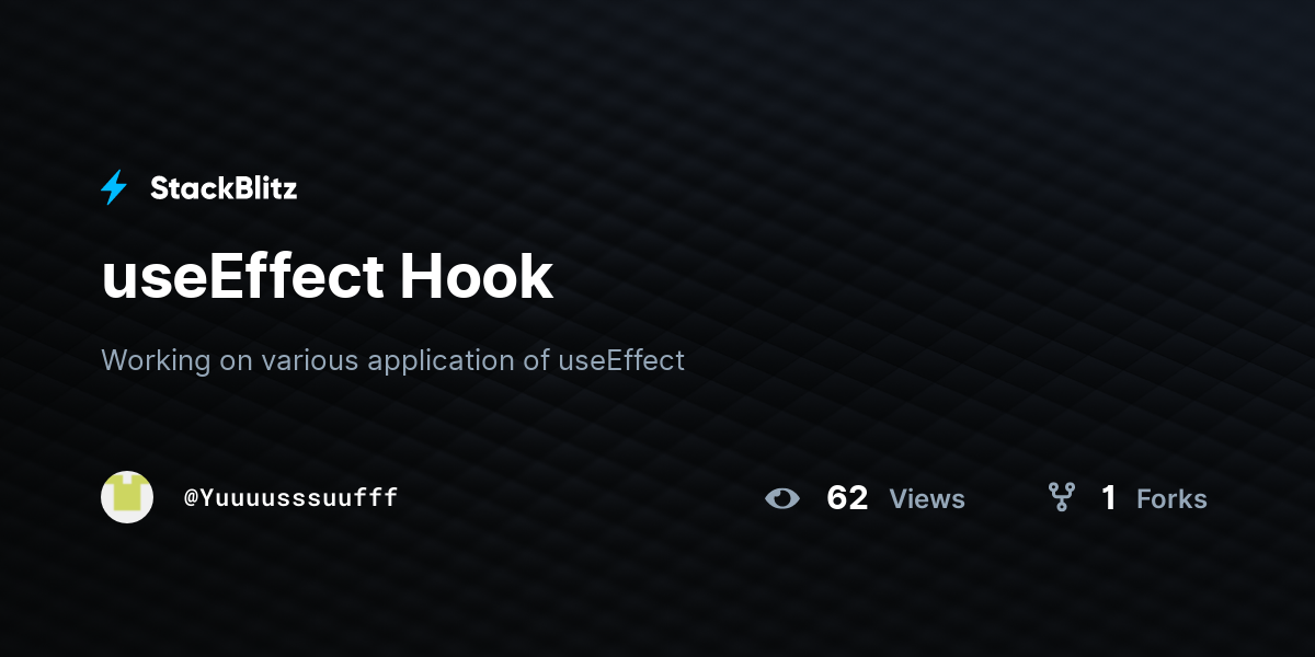 useEffect Hook - StackBlitz