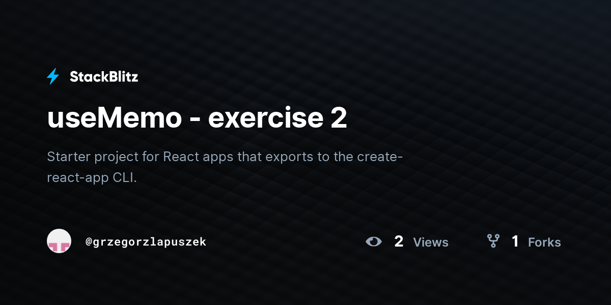 useMemo - exercise 2 - StackBlitz