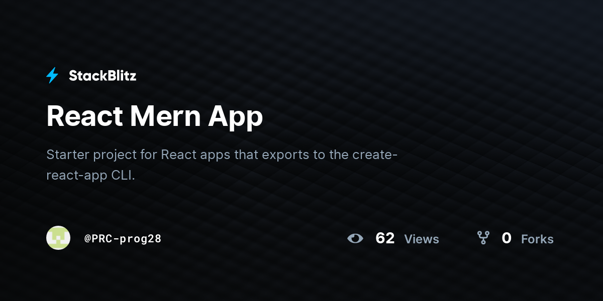React Mern App - StackBlitz