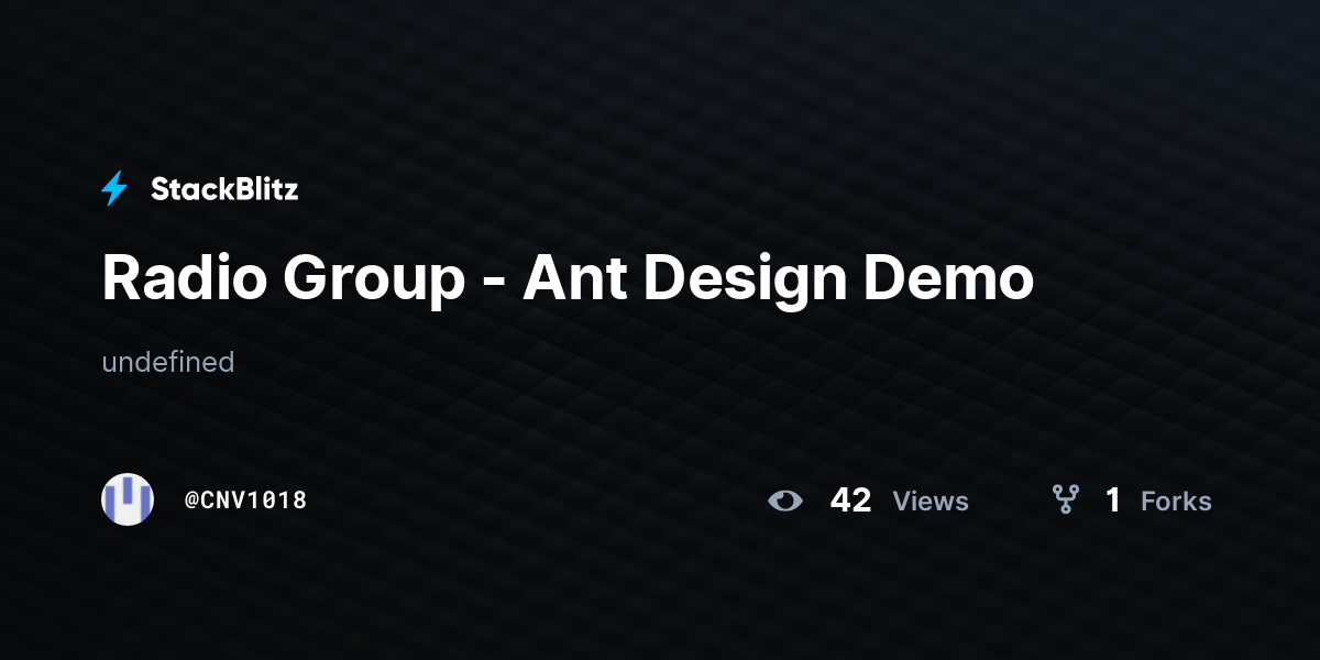 Radio Group - Ant Design Demo - StackBlitz