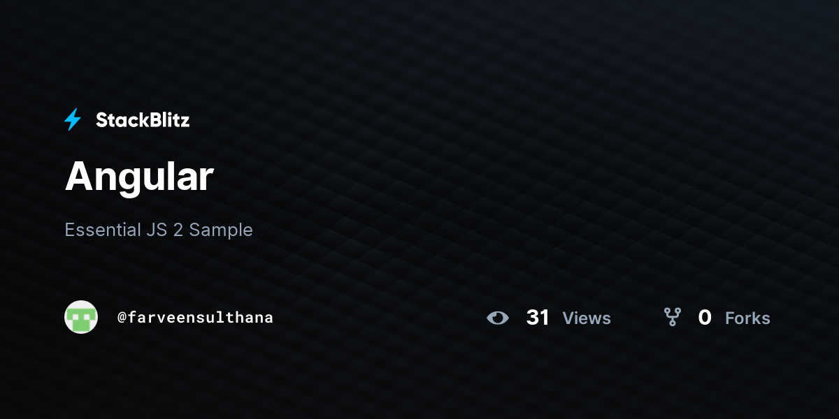 Angular - StackBlitz