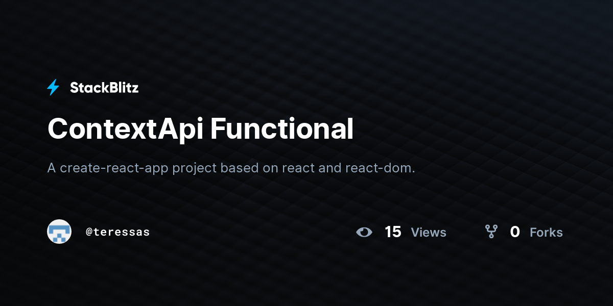 ContextApi Functional - StackBlitz