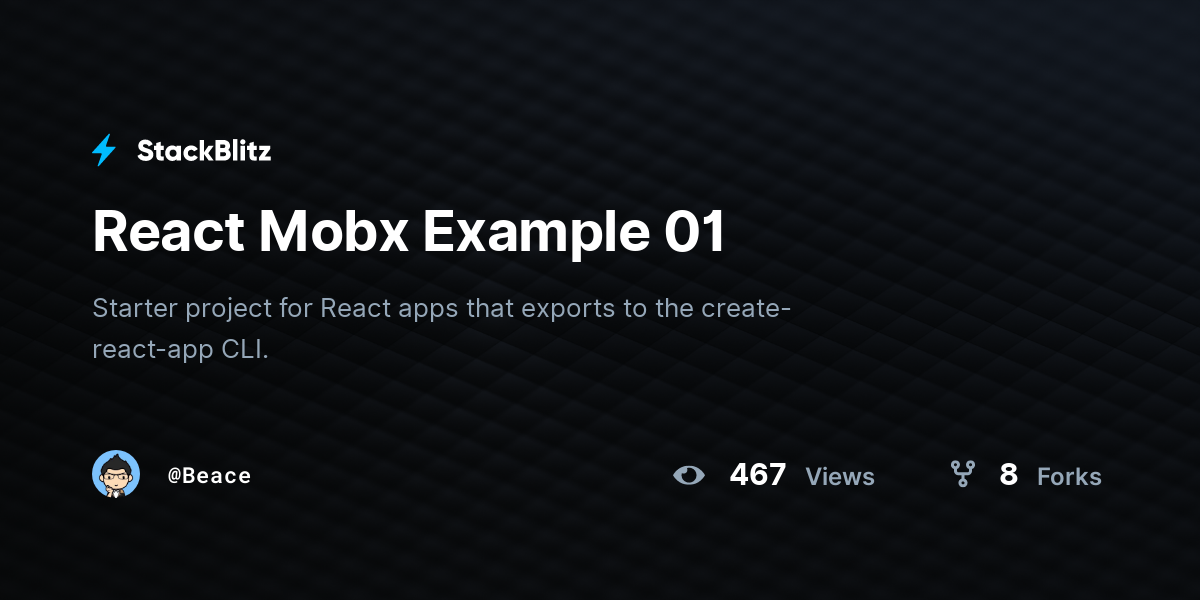 React Mobx Example 01 - StackBlitz
