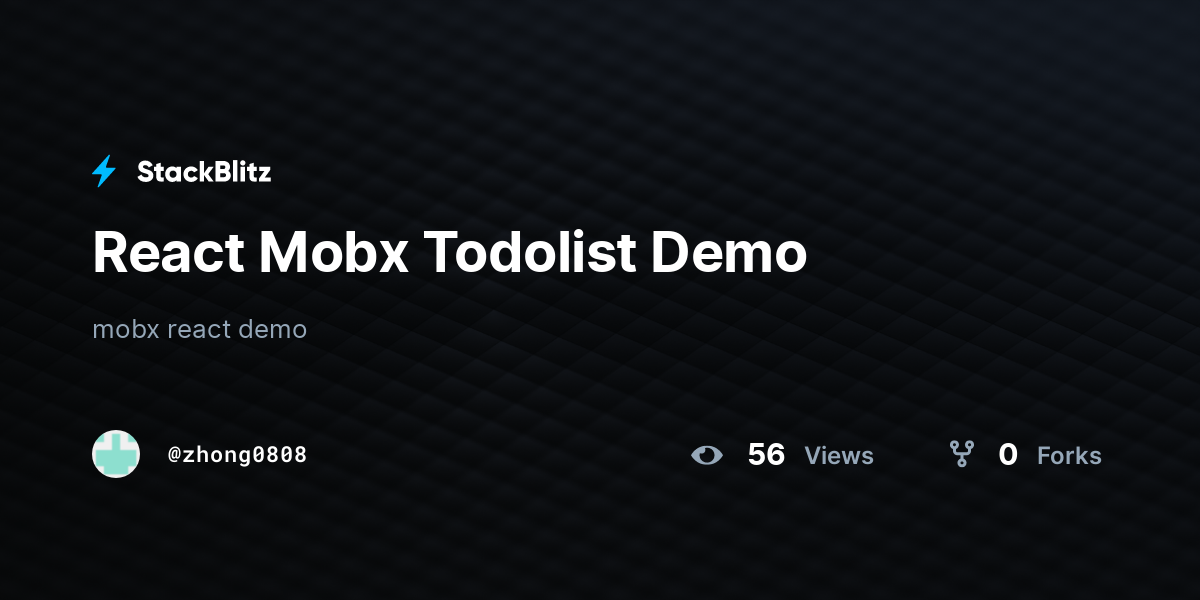 React Mobx Todolist Demo - StackBlitz React Mobx Todolist Demo - StackBlitz