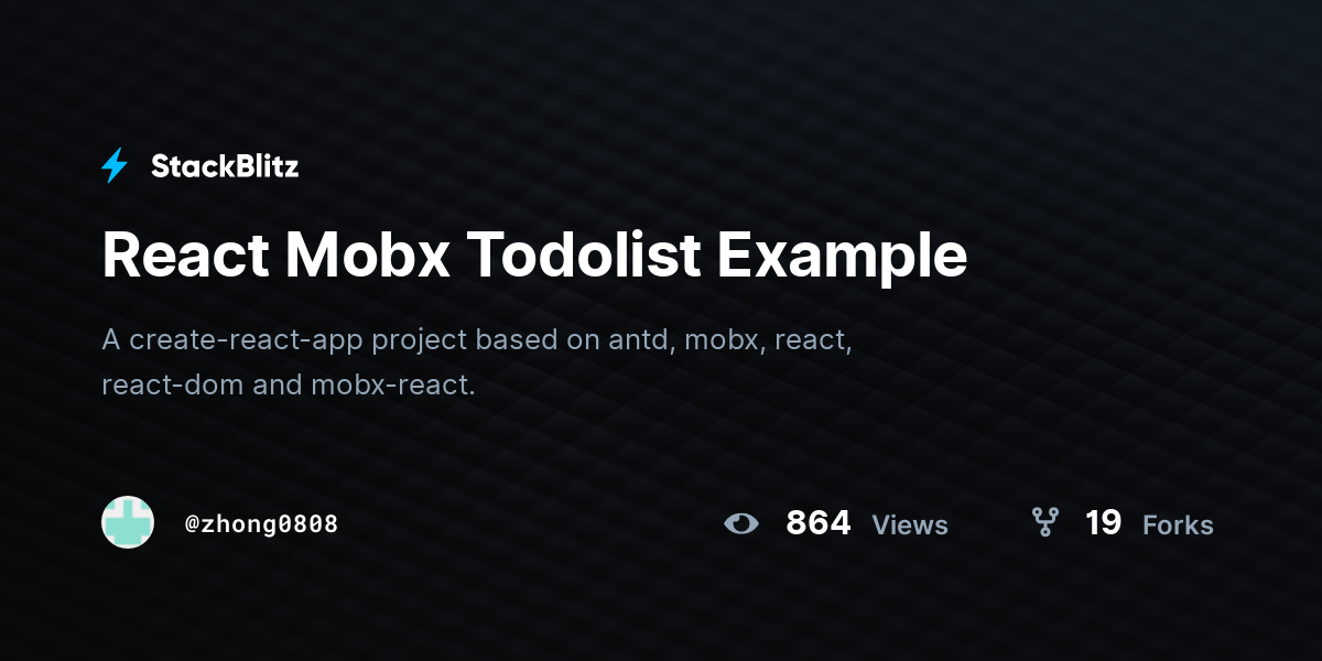 React Mobx Todolist Example - StackBlitz
