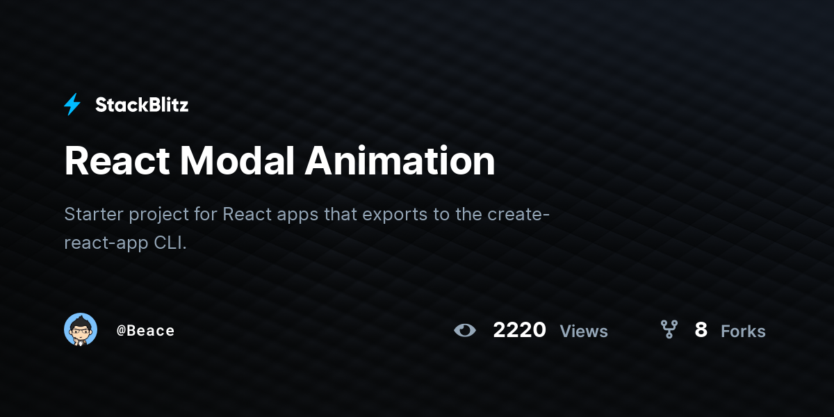 React Modal Animation - StackBlitz