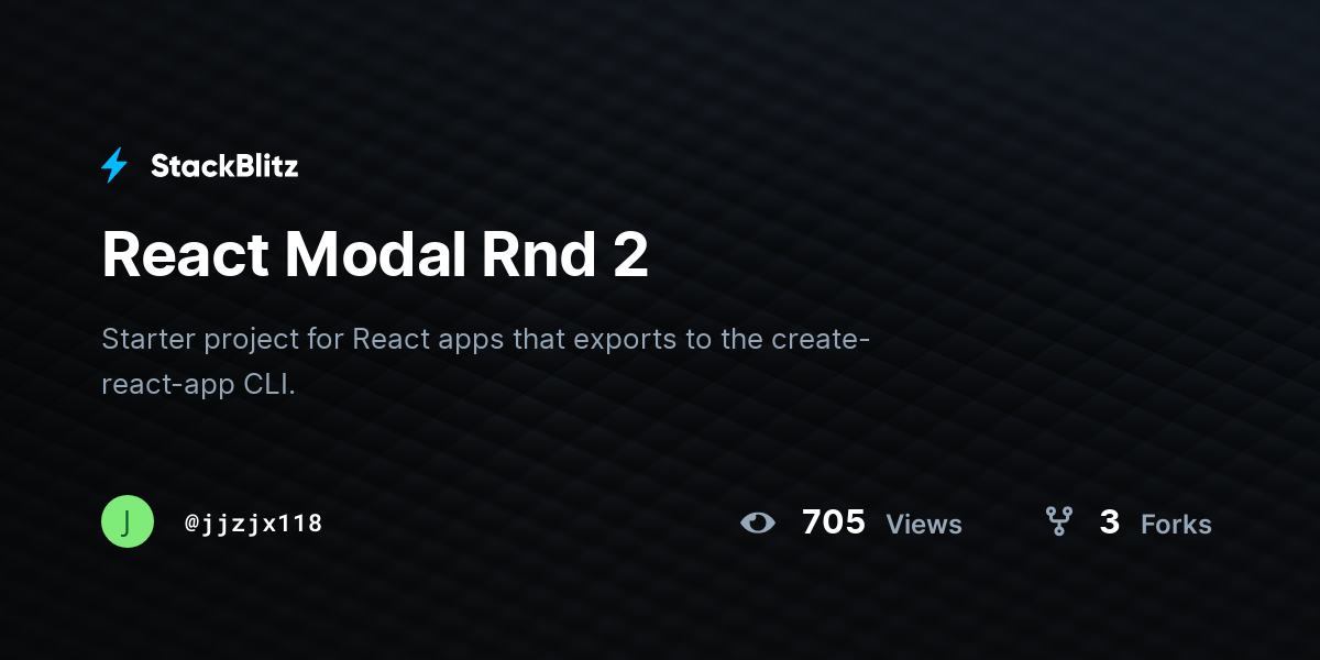 React Modal Rnd 2 - StackBlitz