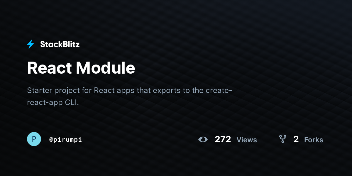 React Module - StackBlitz
