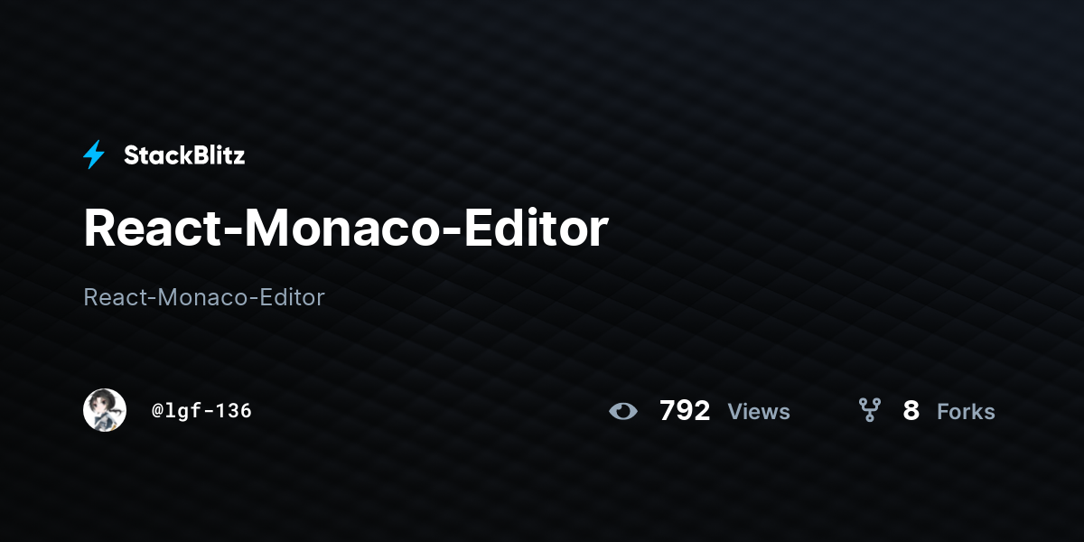 React-Monaco-Editor - StackBlitz
